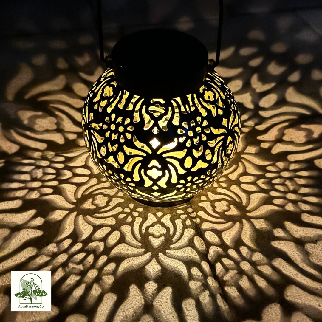 Outdoor Solar Hanging Lantern, Waterproof Tabletop Solar Lights With ...