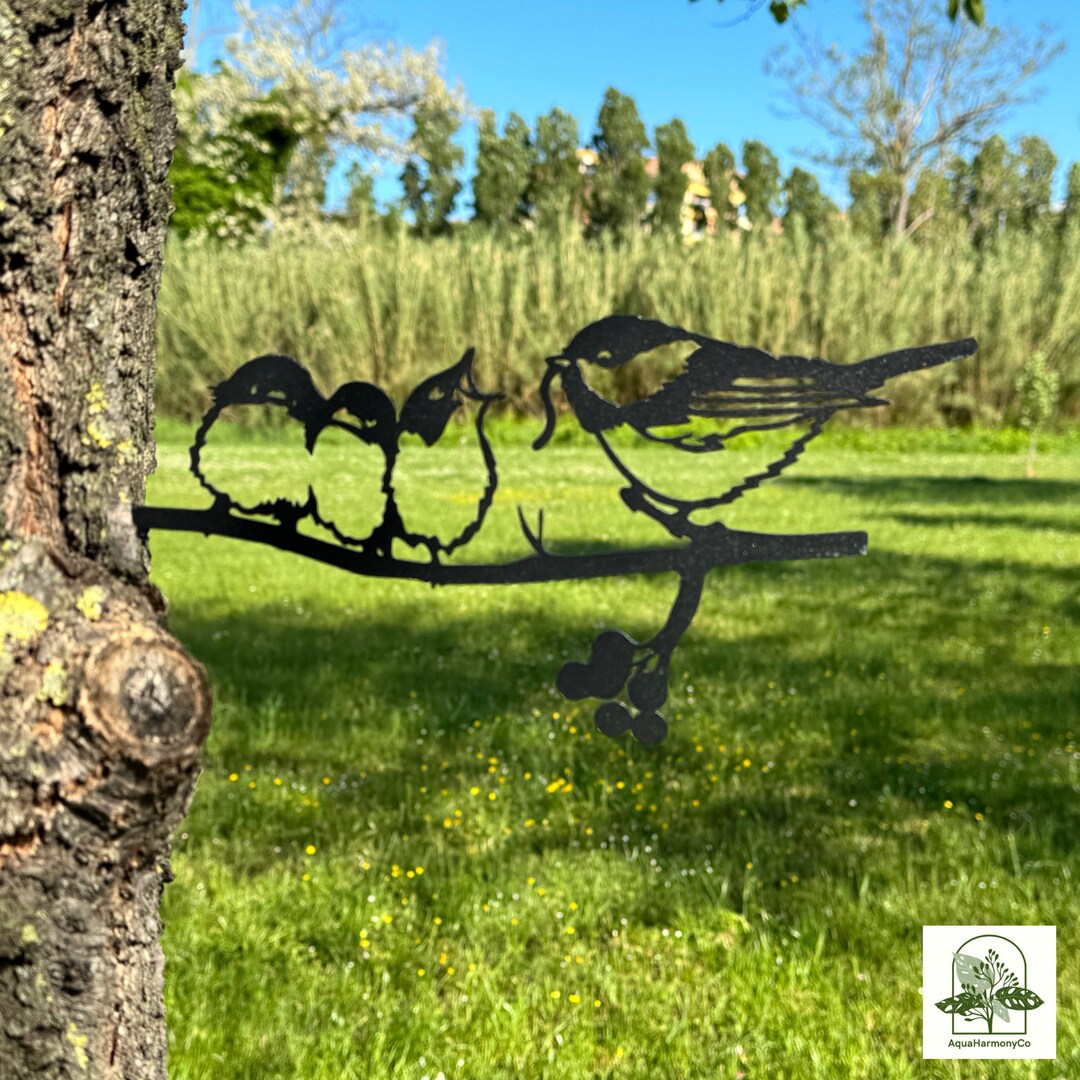 Metal Bird Tree Hanging Decoration, Garden Sculpture, Hummingbird Tree ...
