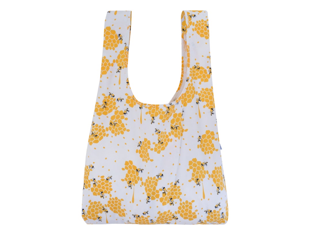 Recycled PET Reusable Tote Bag Made From Plastic Bottles, Bee Print ...