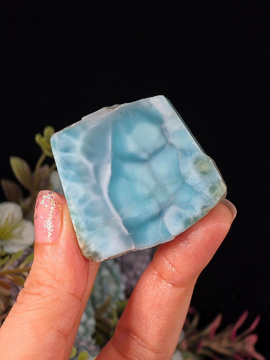 42g Larimar Slab From Dominican Republic, Blue Crystals, Meditation ...