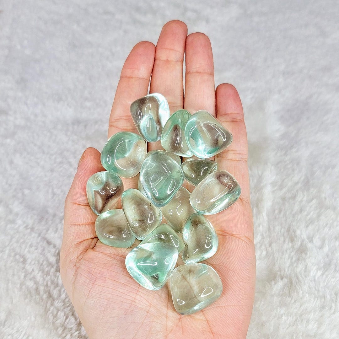 Aqua Obsidian Tumbled Stone, Blue Glass Minerals, Pocket & Worry Stone ...
