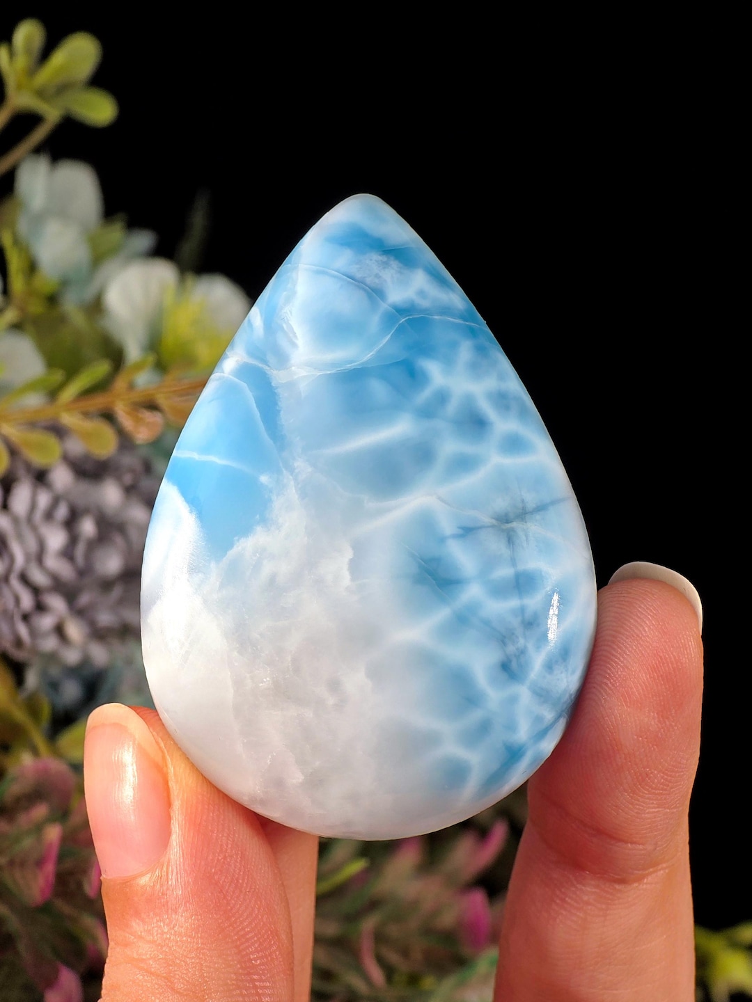 CLEARANCE 37g Larimar Cabochon, Translucent Blue Crystal Stone for ...