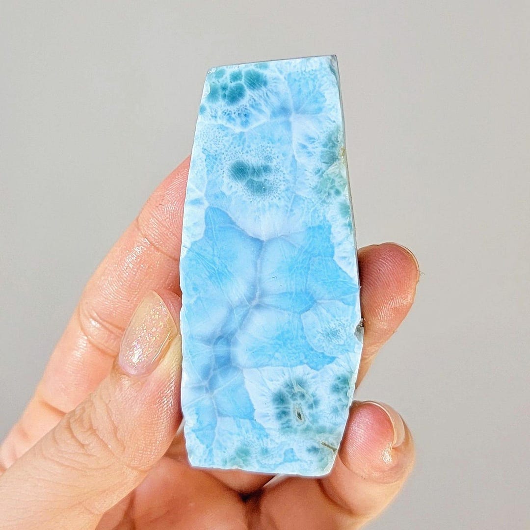 55g AAA Larimar Slab, Blue Crystal Stone, Genuine Gemstone From ...