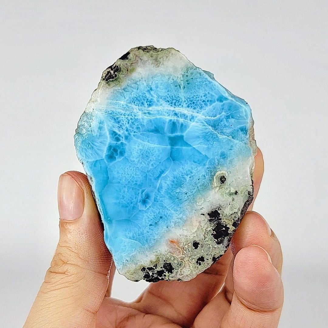 111g High Quality Larimar Stone, Rough Raw Larimar Specimen, Deep Blue ...