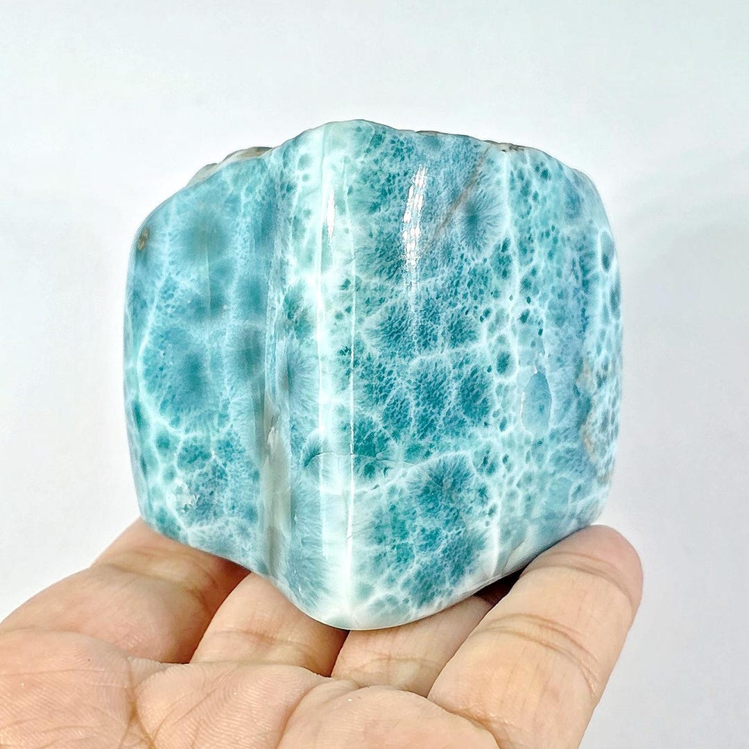 278g Freeform Larimar Stone, Teal Color High Quality Crystal, Natural ...