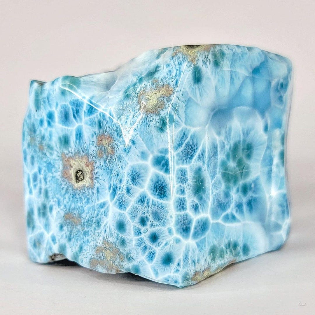 Larimar Stone 895g, Large Freeform Rough Blue Crystal With Ocean ...