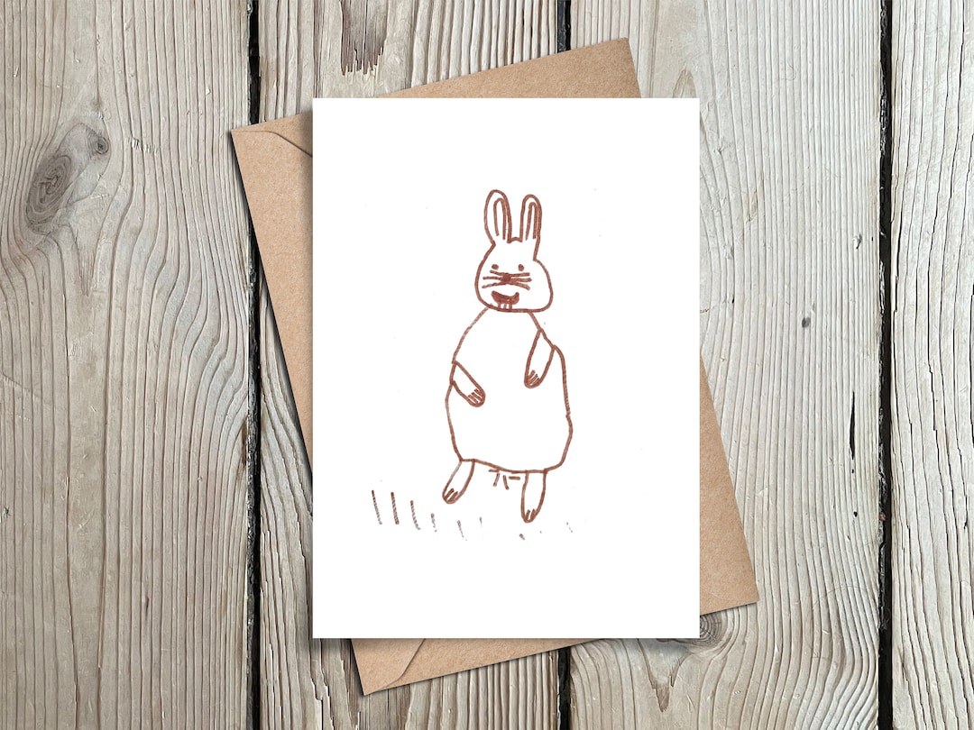 Printable Rabbit Card Funny Bunny Card & Envelopes for Family Easter ...