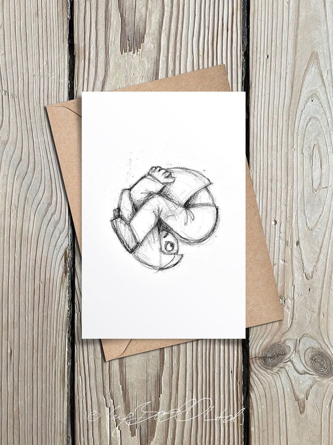 How It Feels Brain Loop Printable Card Original Art Card & Envelopes ...