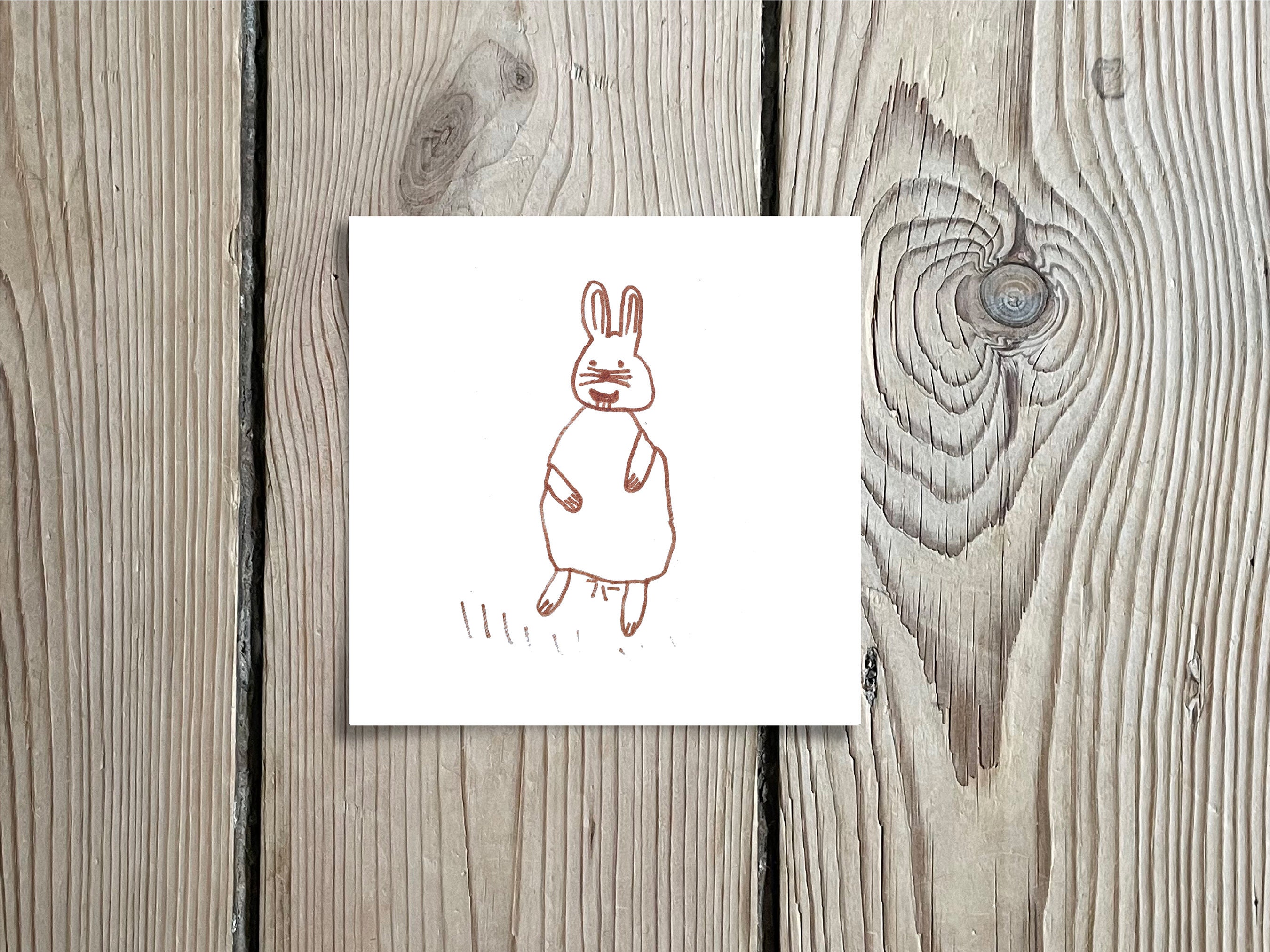 Printable Rabbit Card Funny Bunny Card & Envelopes for Family Easter ...