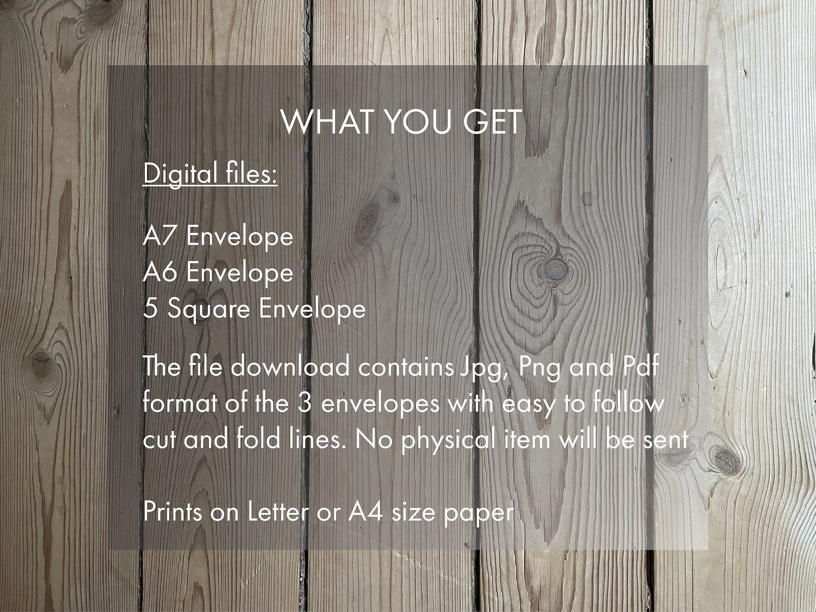 Classic Printable Envelope Template Jpg Png Pdf Digital Download for A7 ...