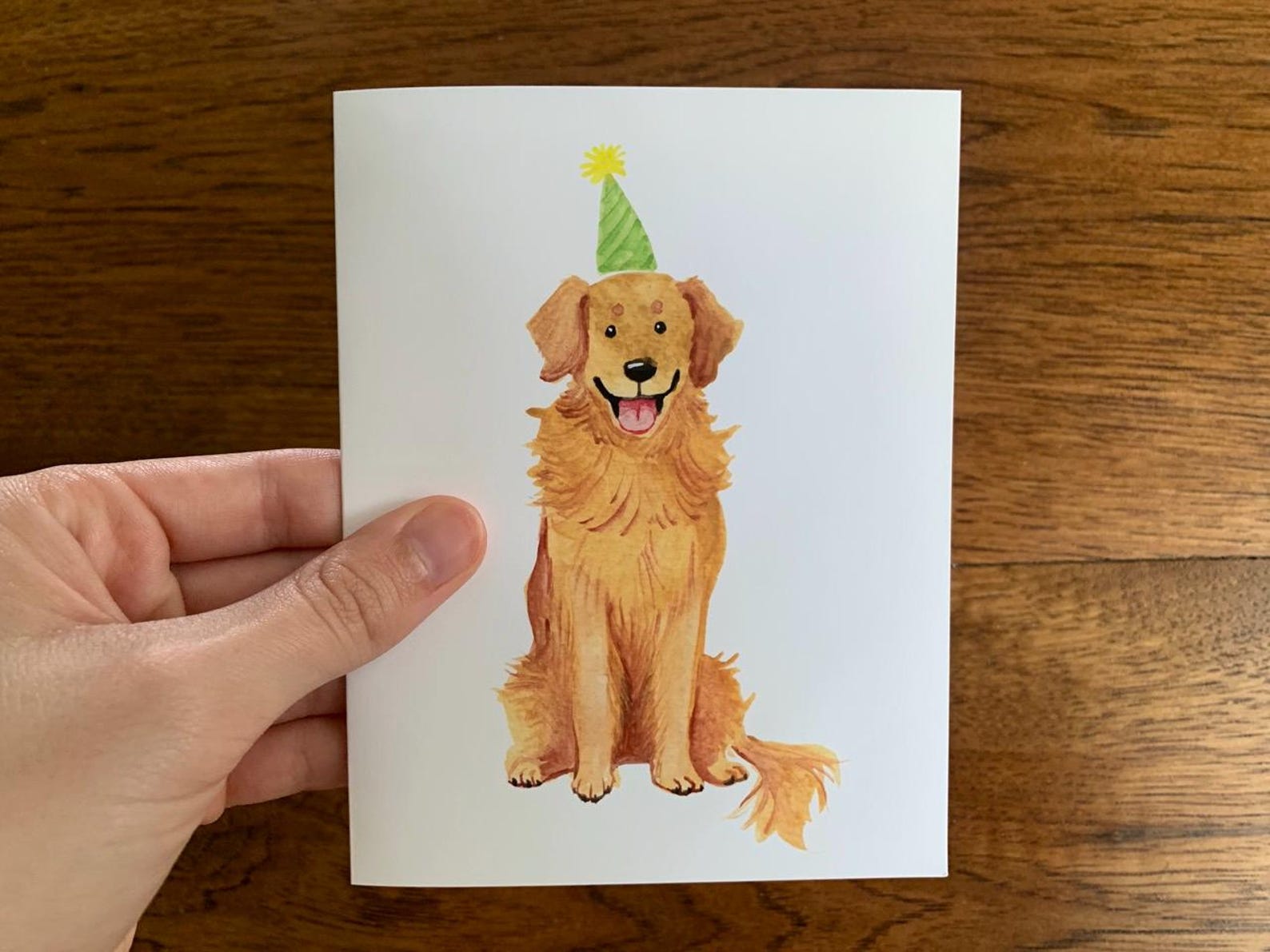 Golden Retriever Party Dog Card - Etsy