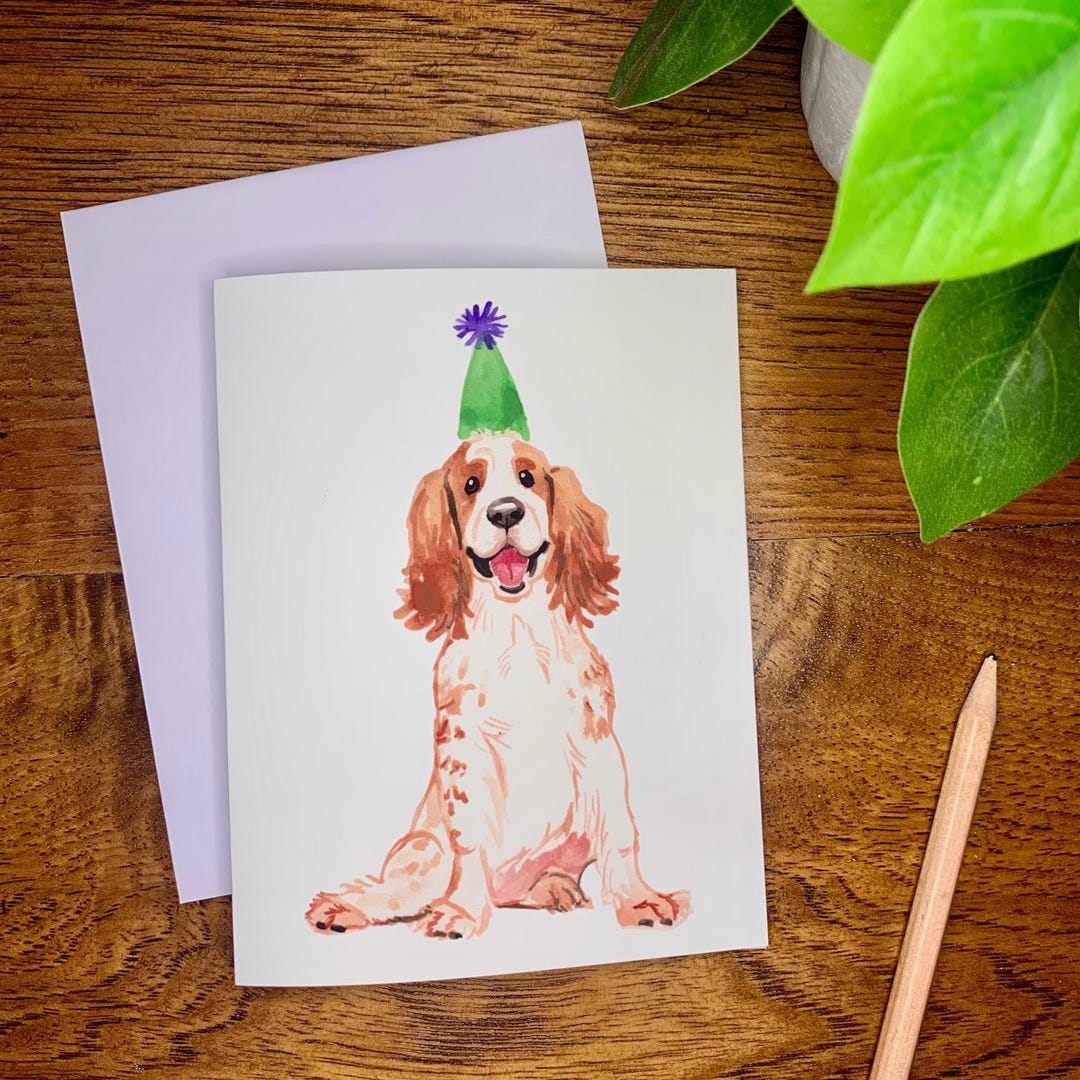 Cocker Spaniel Party Dog Card - Etsy