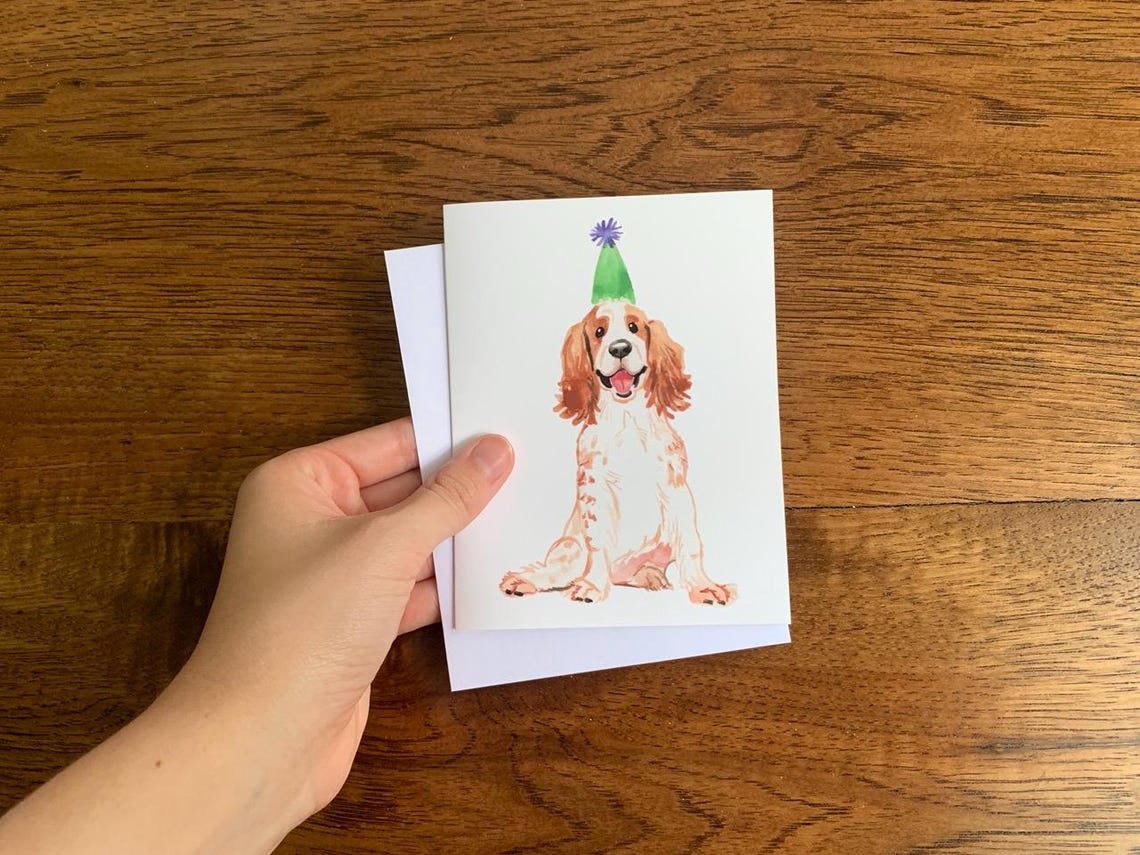 Cocker Spaniel Party Dog Card - Etsy