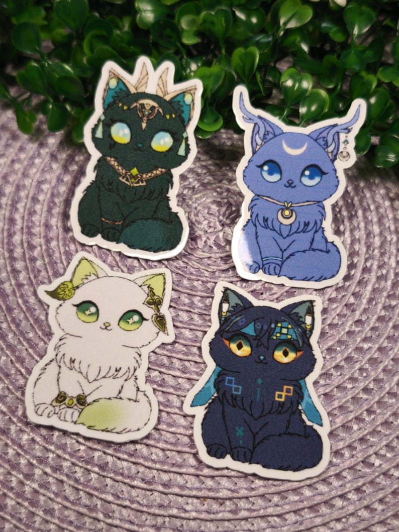 Stickers Chats Genshin Impact - Néfer, Kinich, Nahida Et Lauma - Etsy