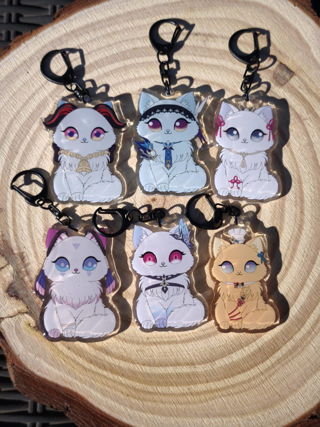Genshin Cats Keychain - Ganyu, Citlali, Eula, Skirk, Ayaka and ...