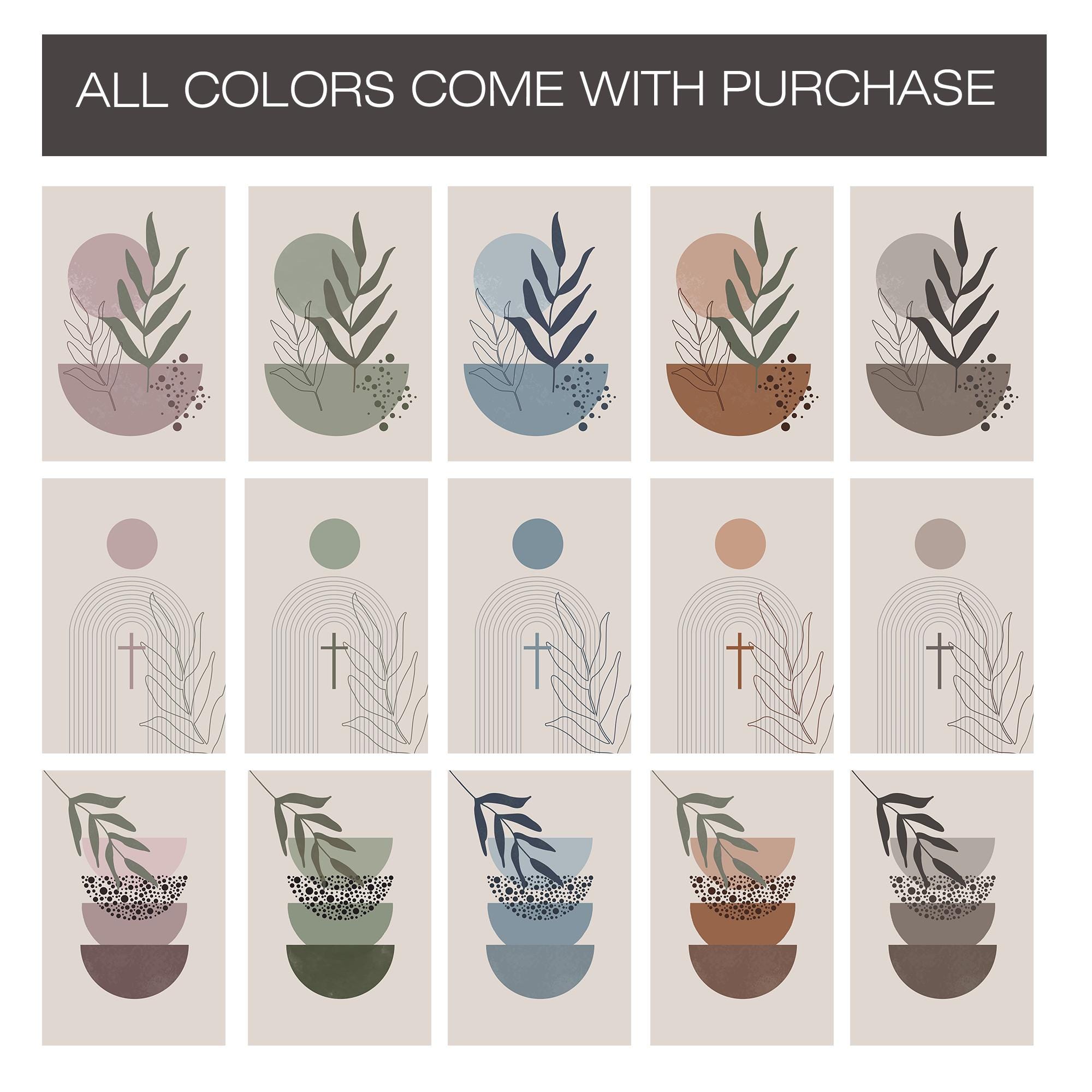 Boho Christian Wall Art Set of 3 Abstract Prints, Christian Nursery ...