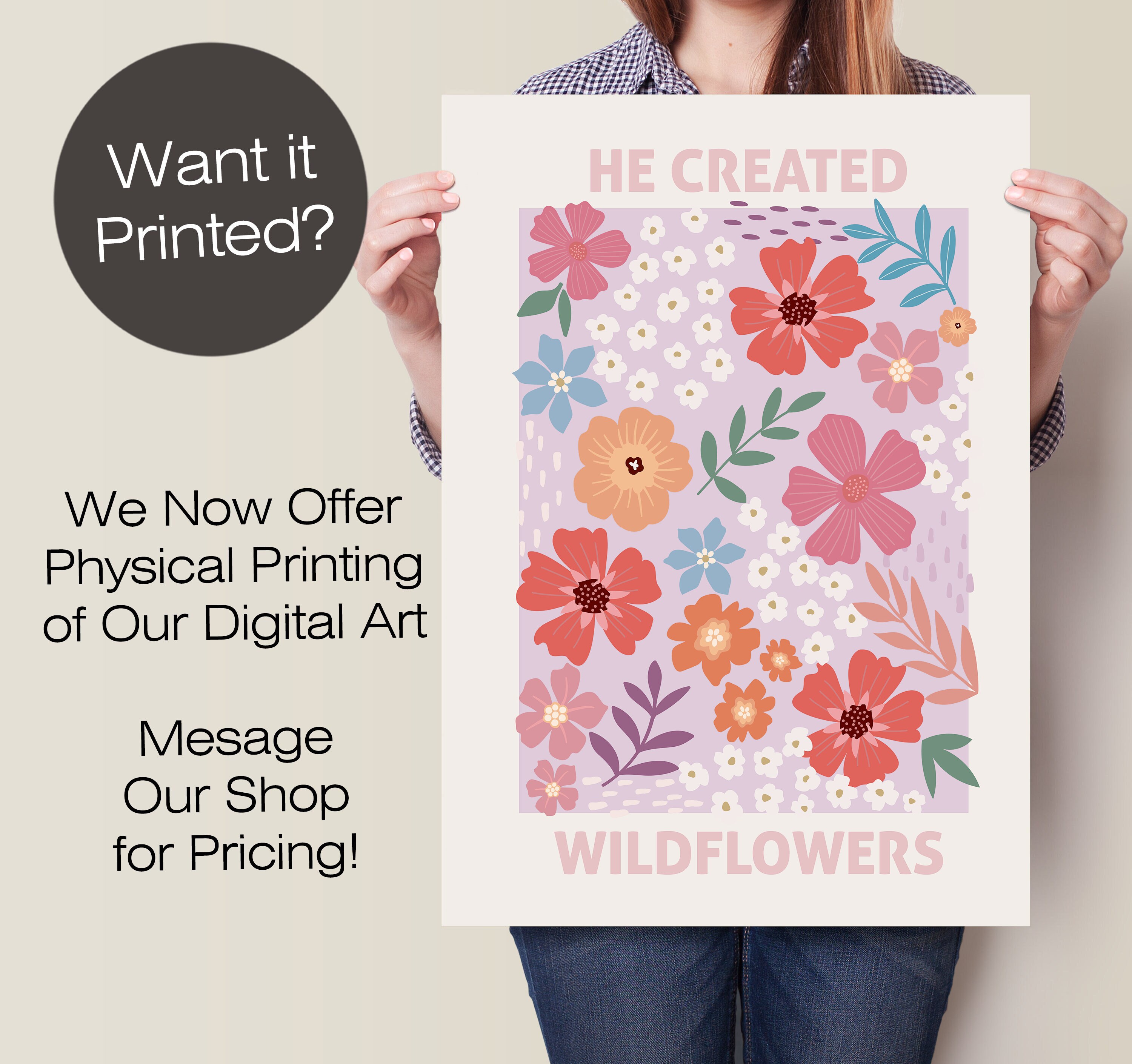 Christian Floral Set of 3, Botanical Scripture Print, Beige Christian ...