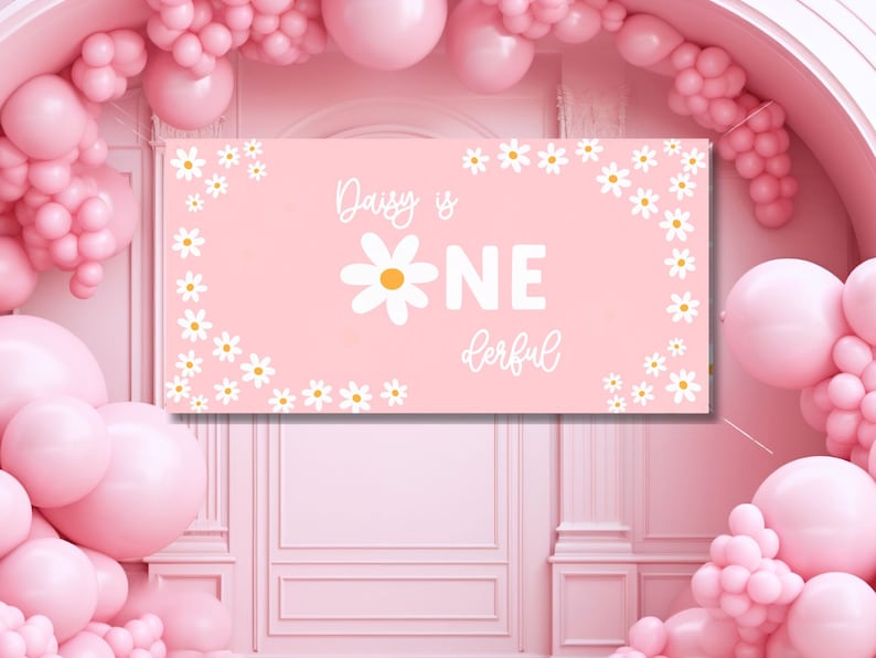 Custom Daisy First Birthday Backdrop Daisy Onederful Birthday Decor ...