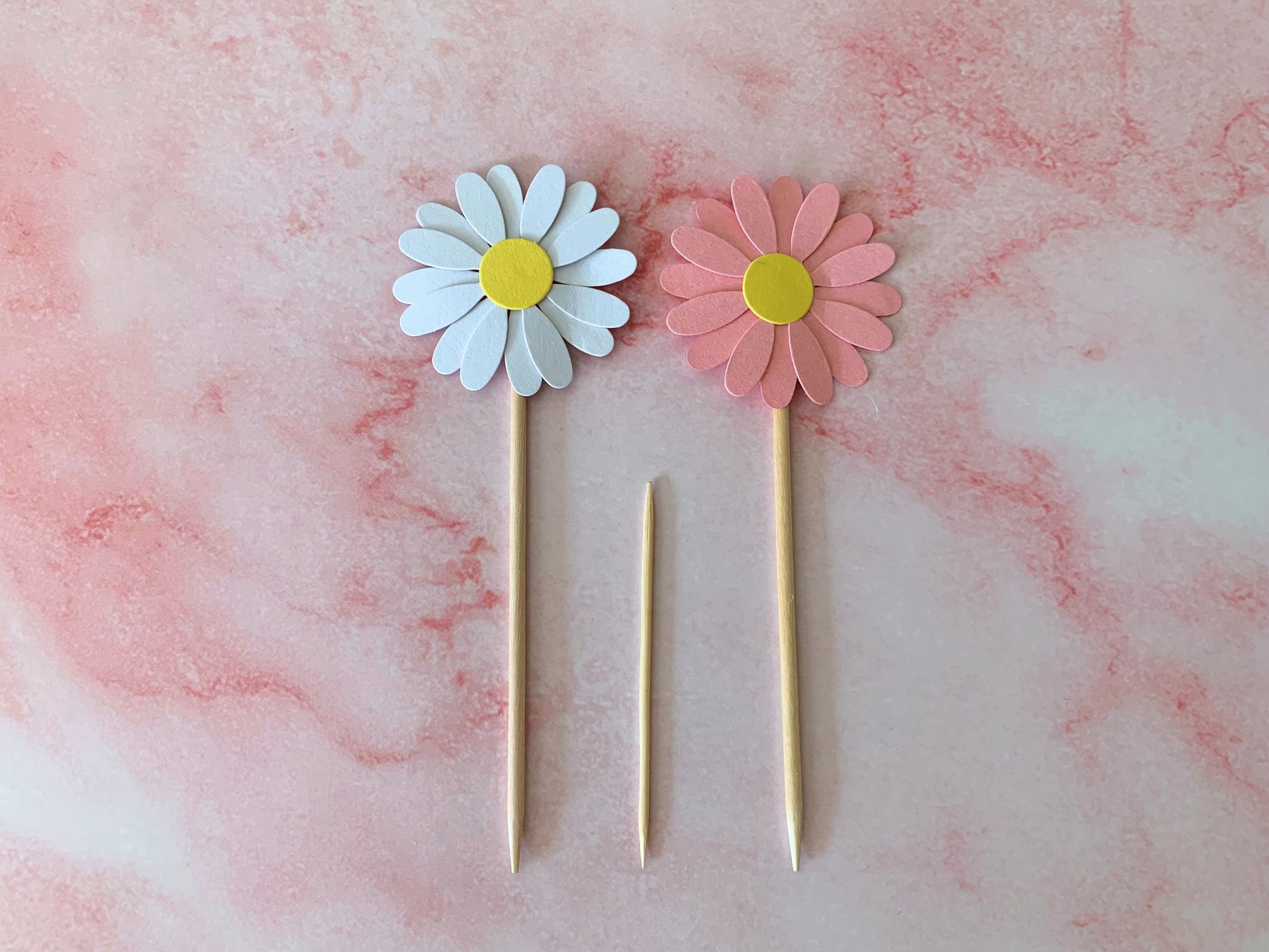 Cupcake Topper Daisy Pink Party Decor Daisy Flower Cupcake Pick Floral ...