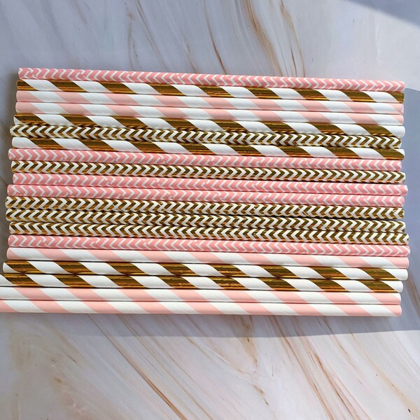 Rose Gold Straws - Etsy