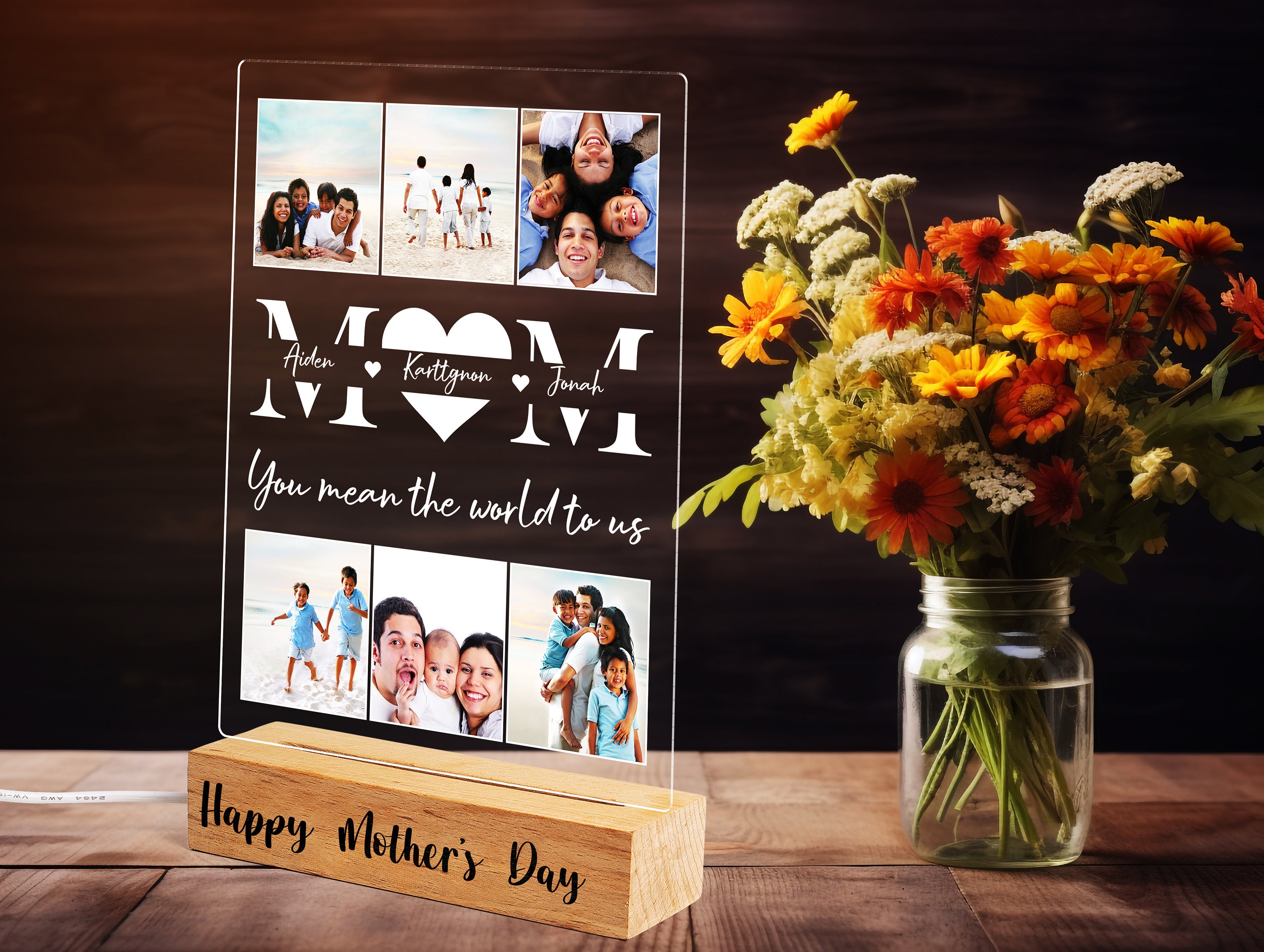 Personalized Photo Nightlight for Mom, Mothers Day Nightlight for Mom ...
