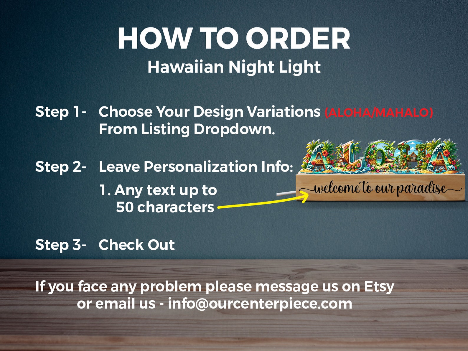 Personalized Aloha Name Light With Engraving, Airbnb Welcome Sign ...