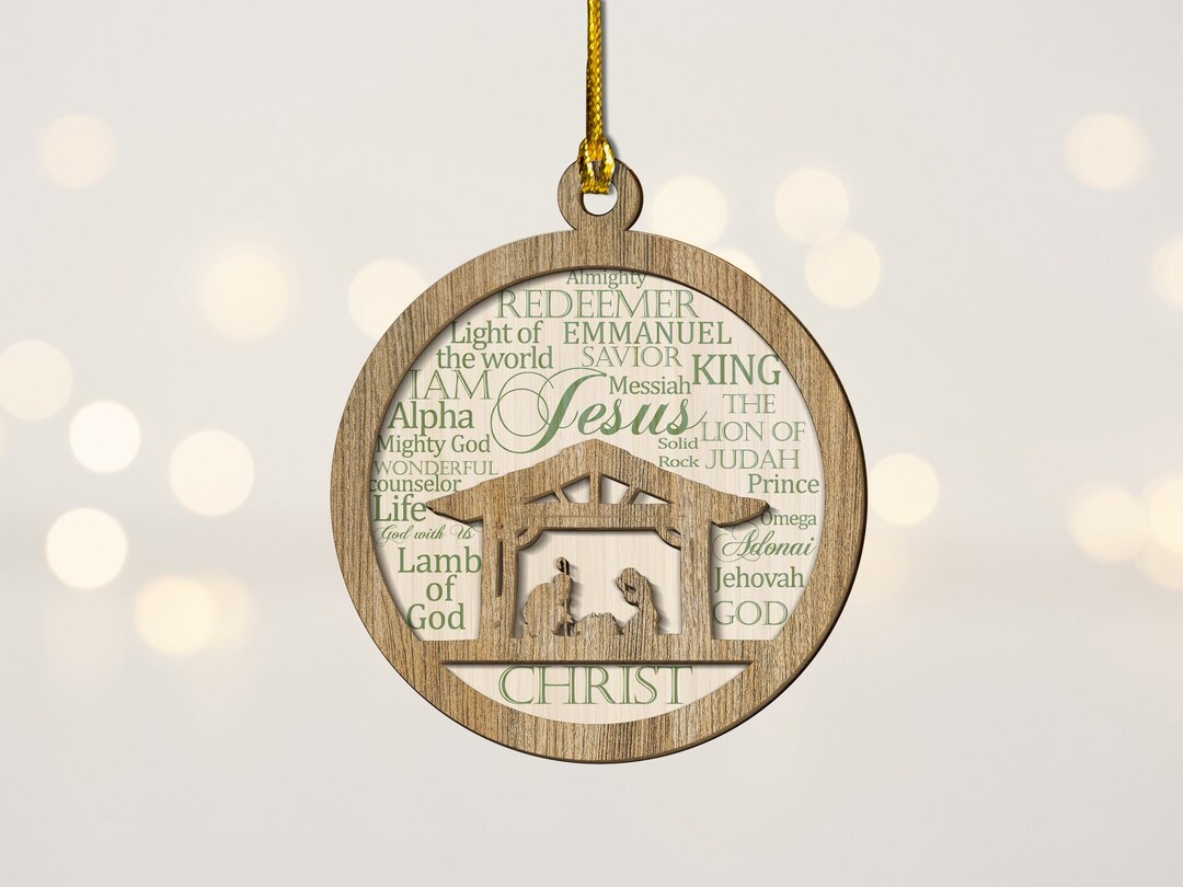 Nativity Wood Ornament: Rustic Baby Jesus Christmas Decor - Etsy