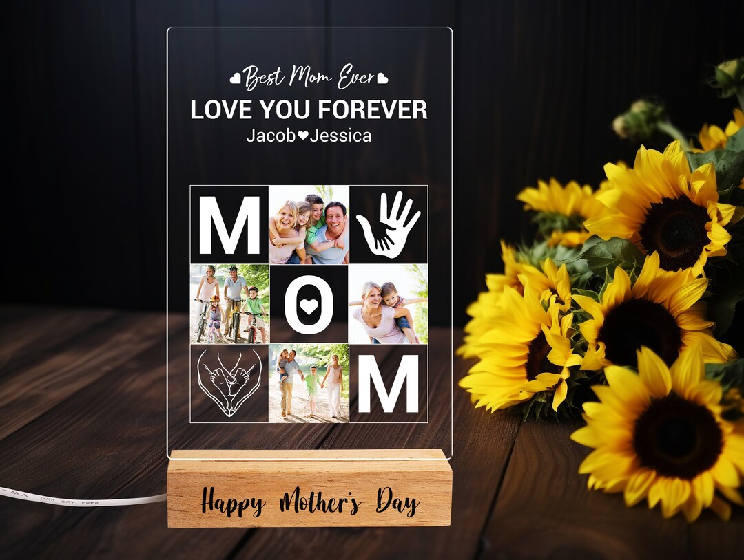 Personalized Photo Night Light for Mom: RGB Color Changing LED - Etsy