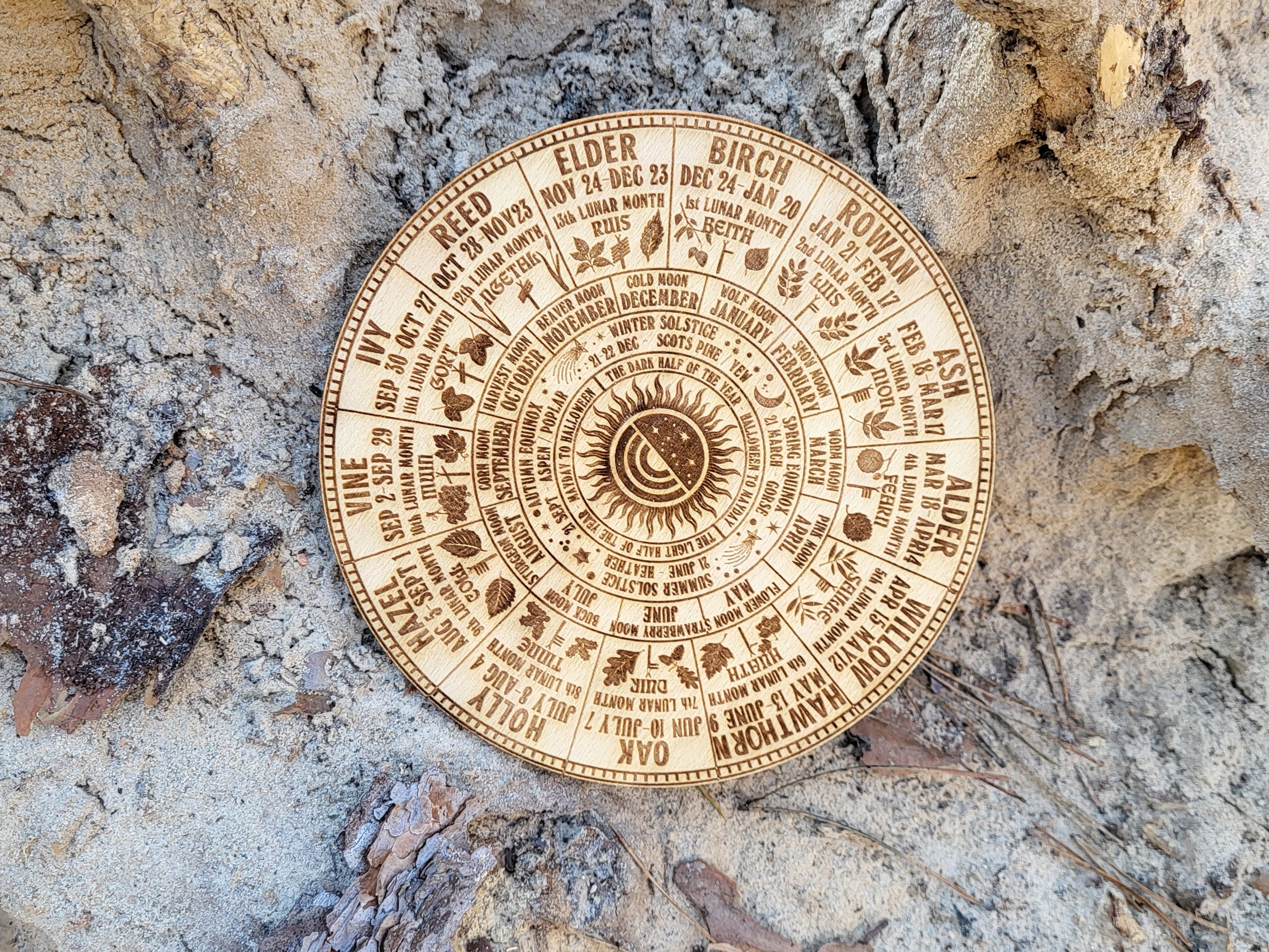 Ogham Tree Calendar / Celtic Tree Calendar / Wheel of Life / Tree of ...