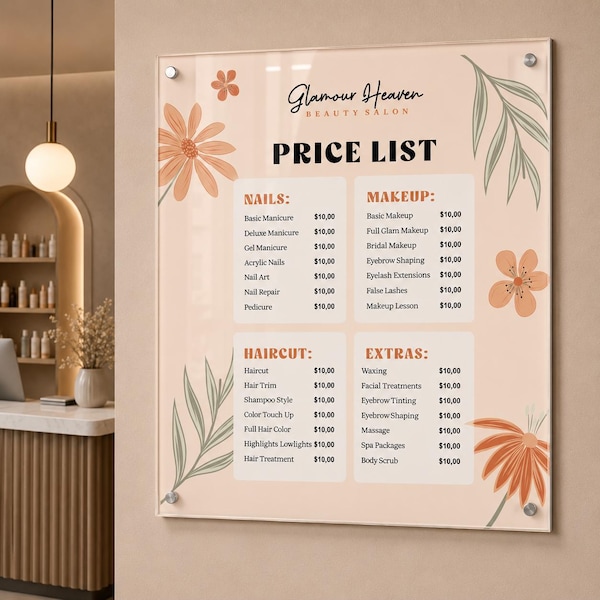 Custom Price List Board - Etsy