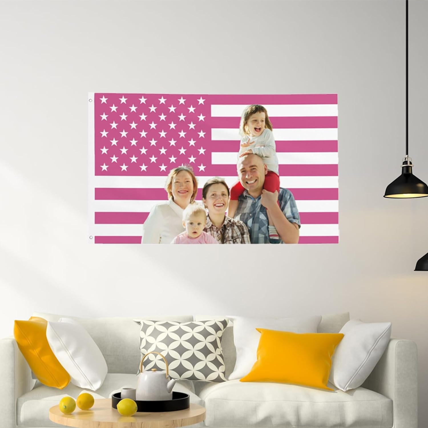 Custom Photo Pink USA America Flag 3X5 Ft Personalized Flags Design ...