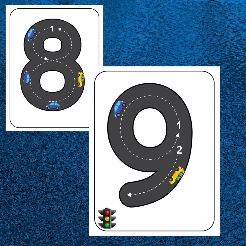 Number Tracing Flashcards, Preschool Learning, Printable, Counting ...