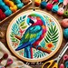 Parrot Hand Embroidery Pattern: Wildlife Bird Stitching (PDF Pattern ...