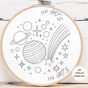 Pastel Galaxy Embroidery Kit With Dreamy Space Design, Hand Embroidery ...