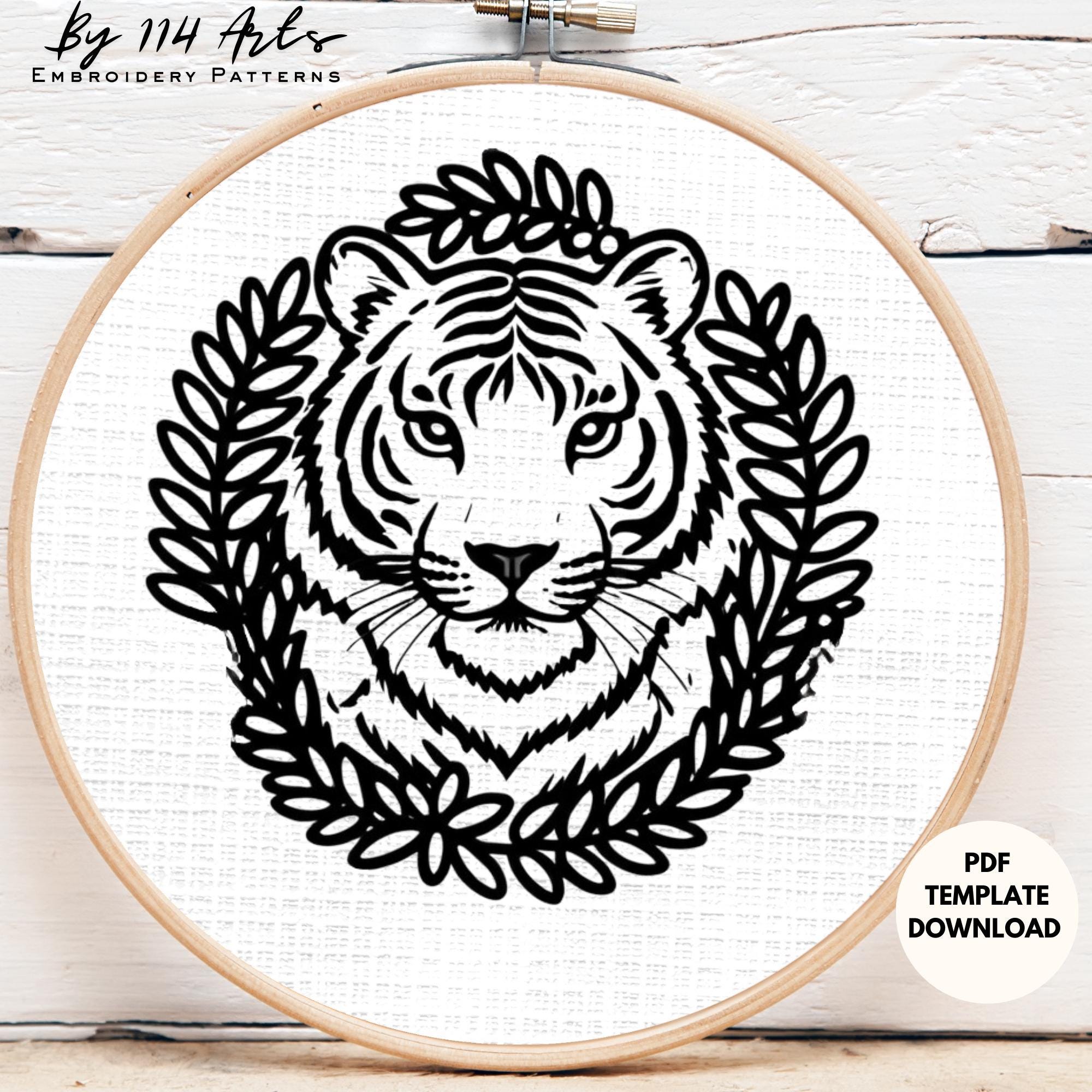 Tigre Embroidery Digital Pattern , Beginner-friendly Embroidery Pattern ...