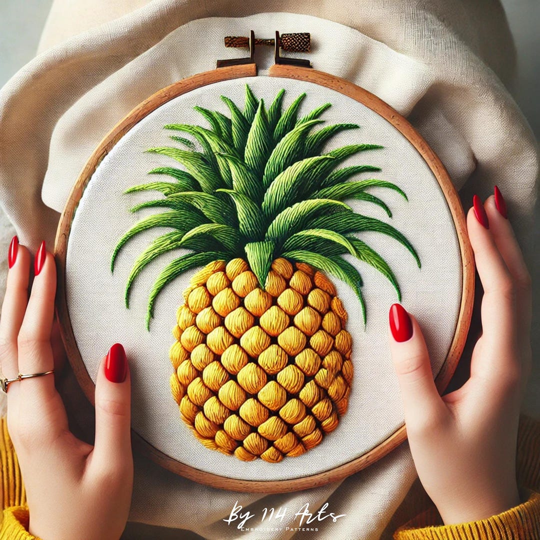 Pineapple Hand Embroidery Pattern Pdf, Pineapple Pattern ,ocean Pattern ...