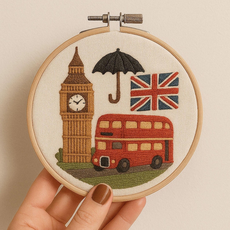 London Icons Hand Embroidery Pattern – Digital PDF for Beginners ...