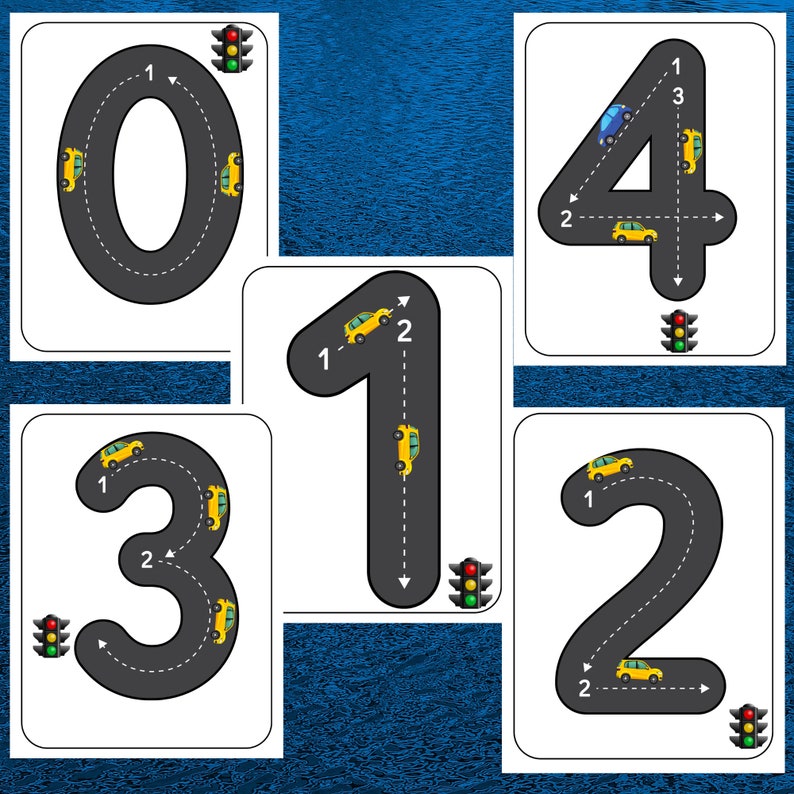 Number Tracing Flashcards, Preschool Learning, Printable, Counting ...