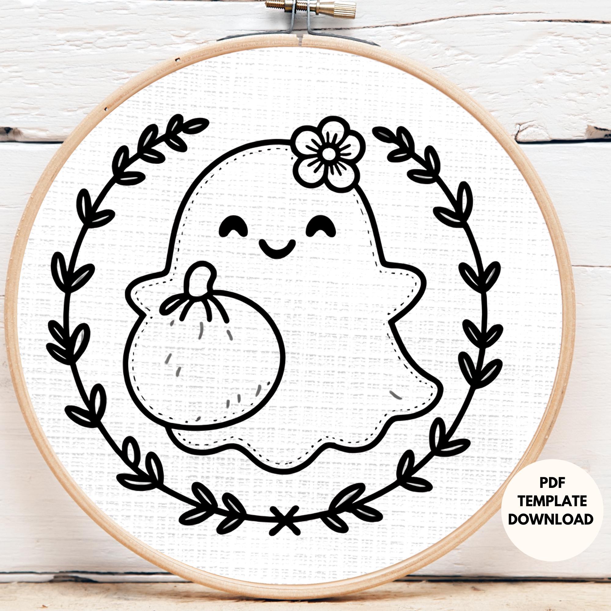 Ghost Hand Embroidery Pattern, Beginner Embroidery, Printable Pattern ...