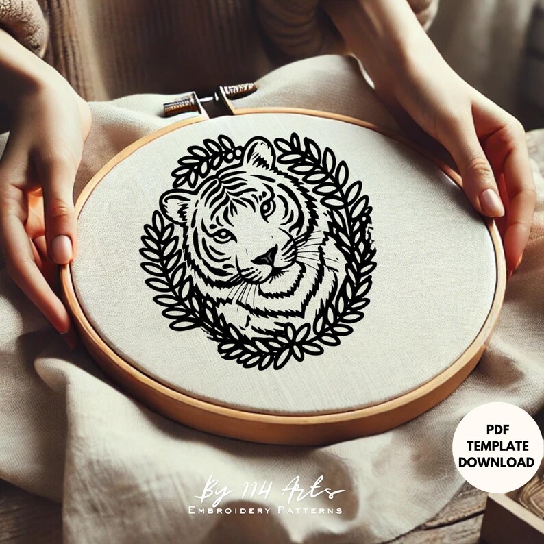 Tigre Embroidery Digital Pattern , Beginner-friendly Embroidery Pattern ...