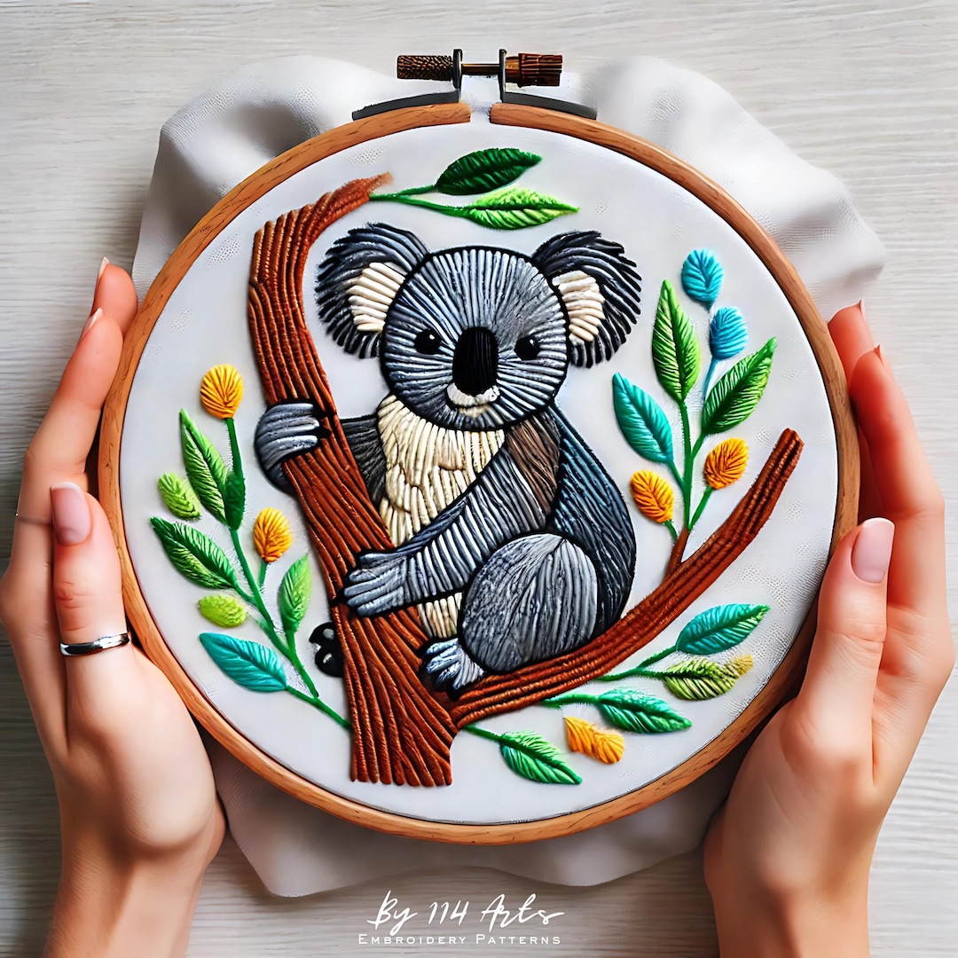 KOALA Embroidery Pattern Pdf,instant PDF Download,embroidery Art ...