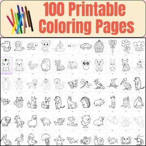 100 Printable Coloring Pages for Kids, Toddlers, Preschoolers, Coloring ...