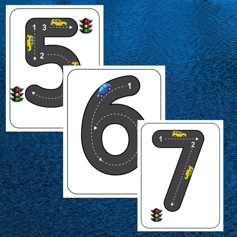 Number Tracing Flashcards, Preschool Learning, Printable, Counting ...