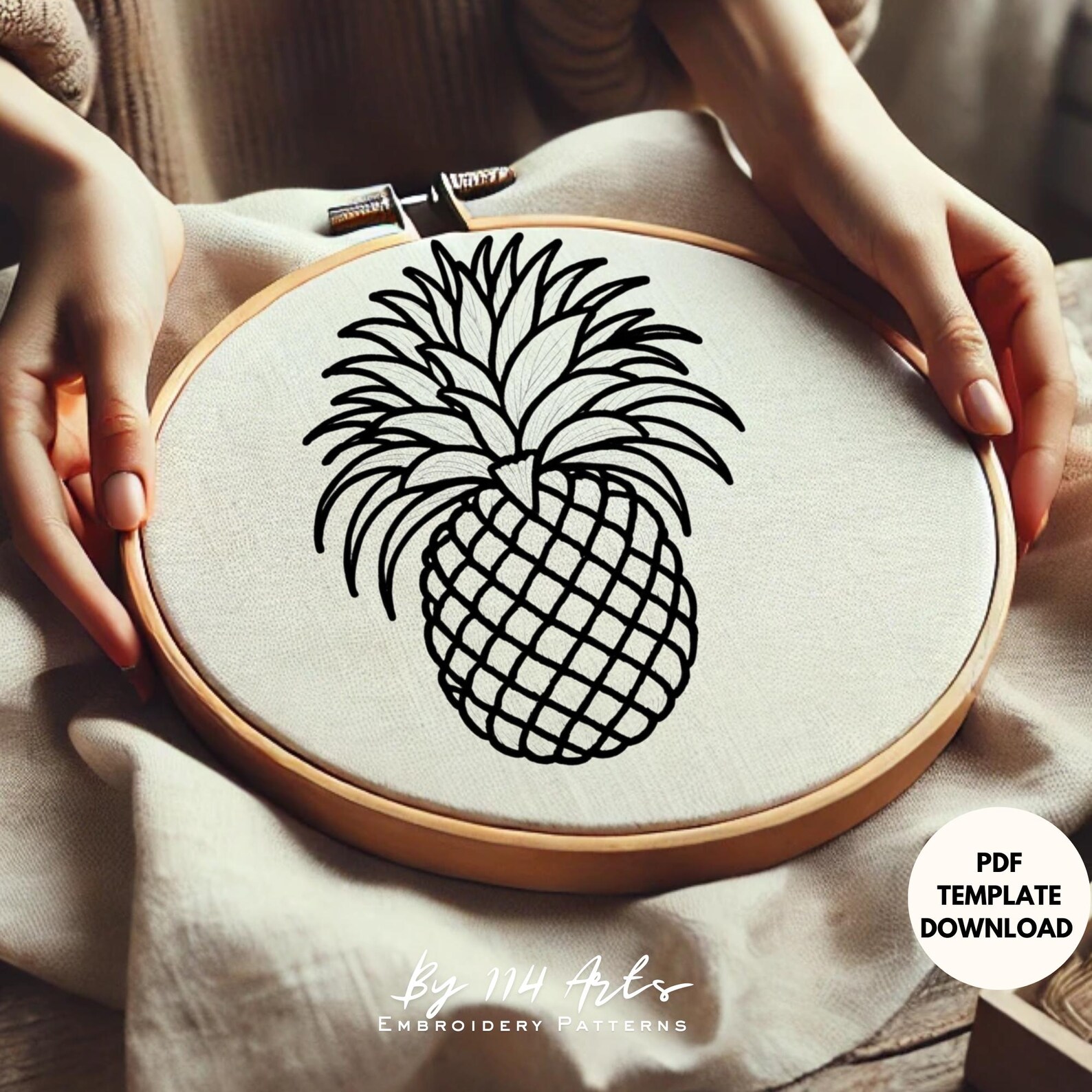 Pineapple Hand Embroidery Pattern Pdf, Pineapple Pattern ,ocean Pattern ...
