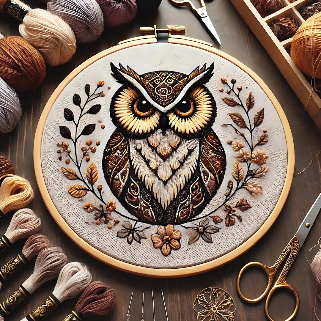 Owl Hand Embroidery Pattern, Owl Pattern, Bird Pattern, Hand Embroidery ...