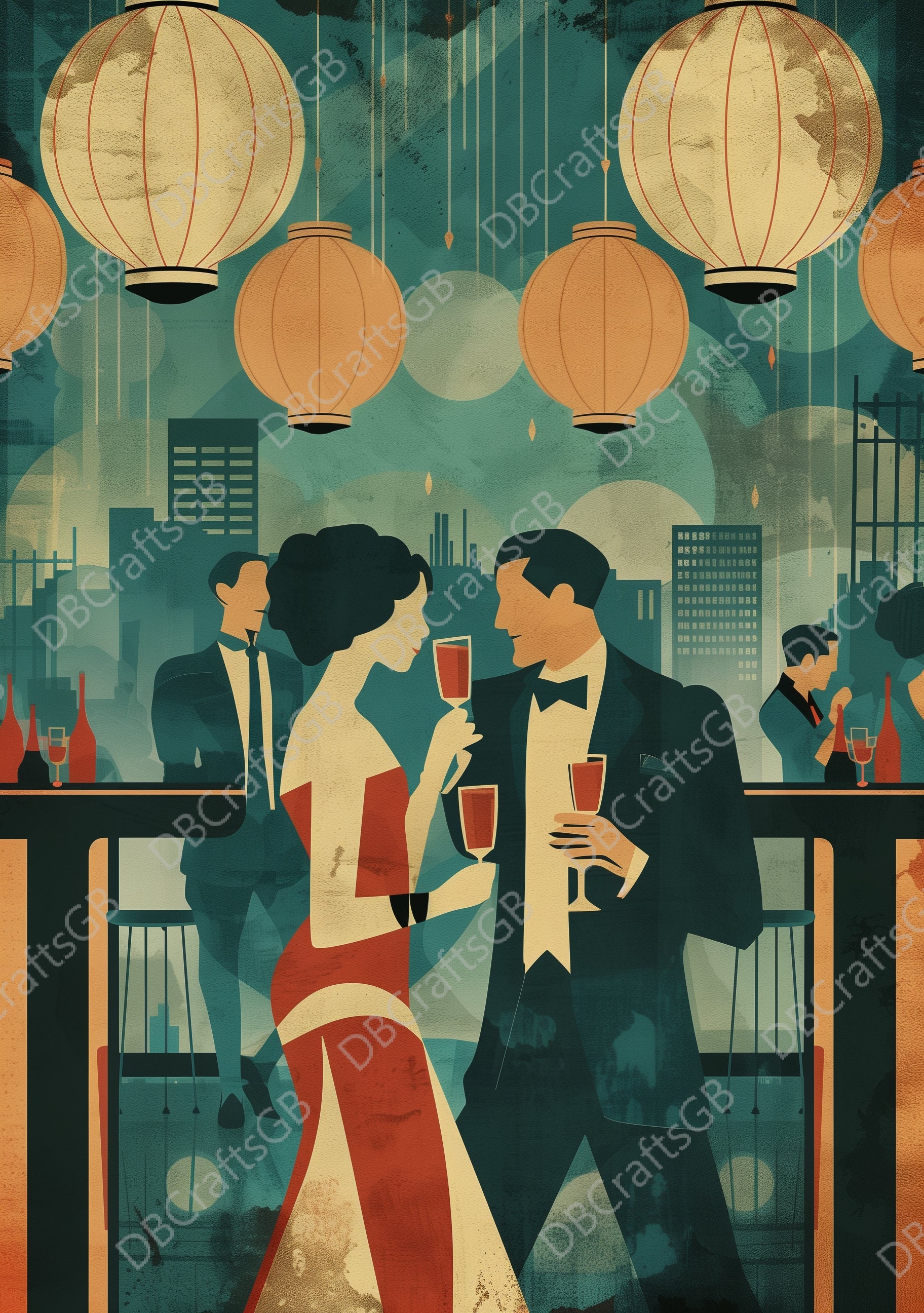 Roaring 20s Retro Art Deco Poster | Printable Art | Wall Art | Digital ...