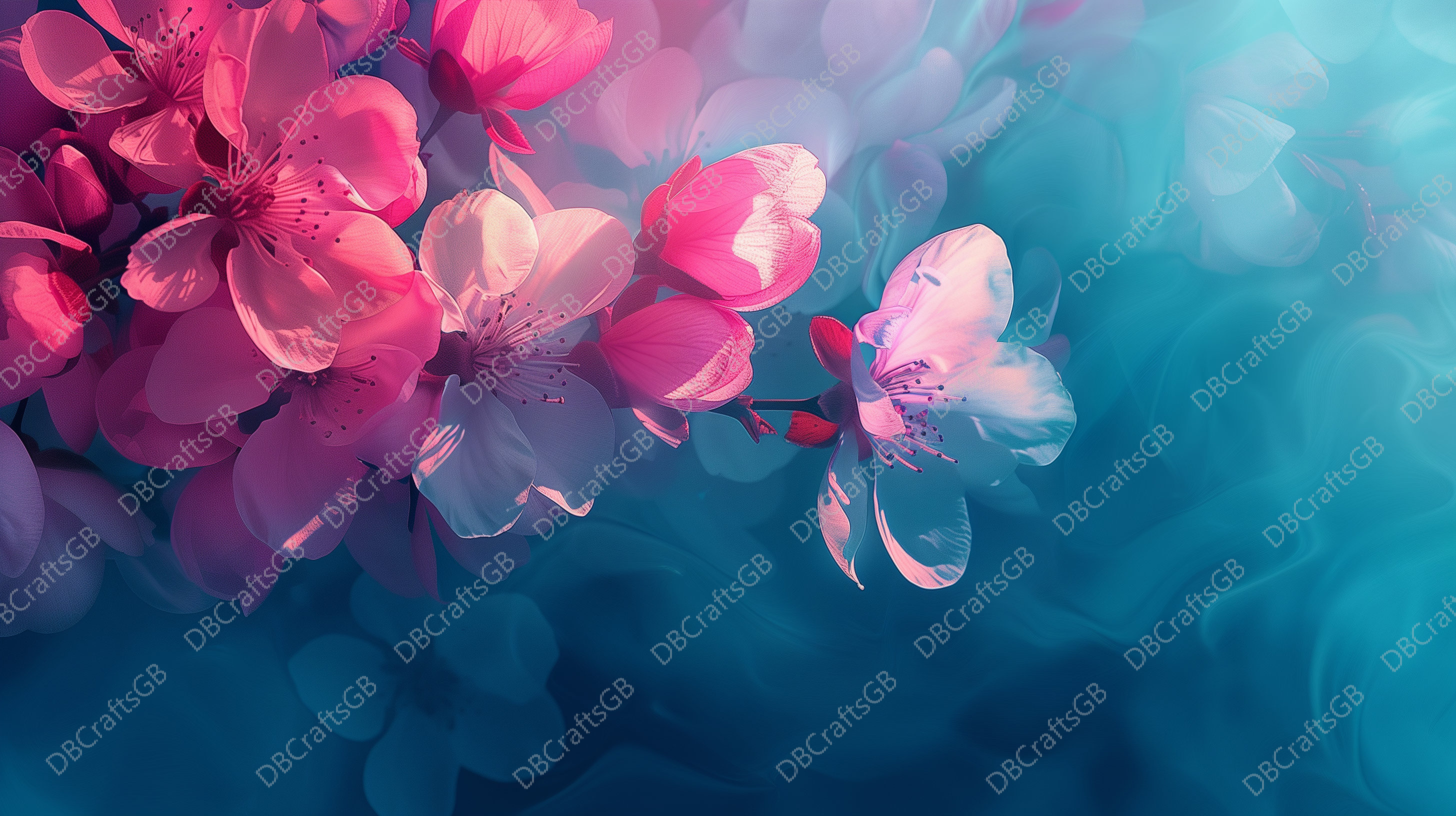 Blue and Pink Floral Desktop Wallpaper Pack | Desktop Background ...