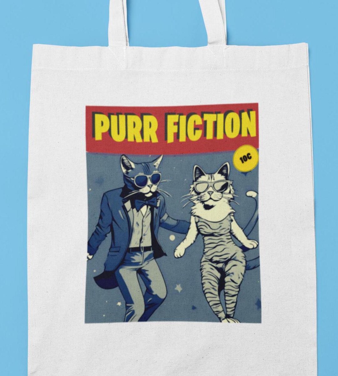 Purr Fiction Pulp Fiction Cats Tribute Classic Tote Bag / John Tom ...