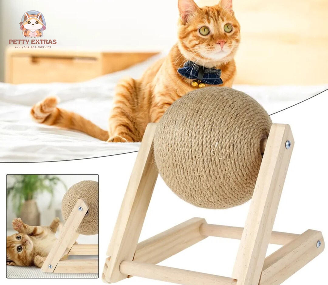Handcrafted Sisal Cat Scratching Ball Toy Interactive Claw Sharpener ...