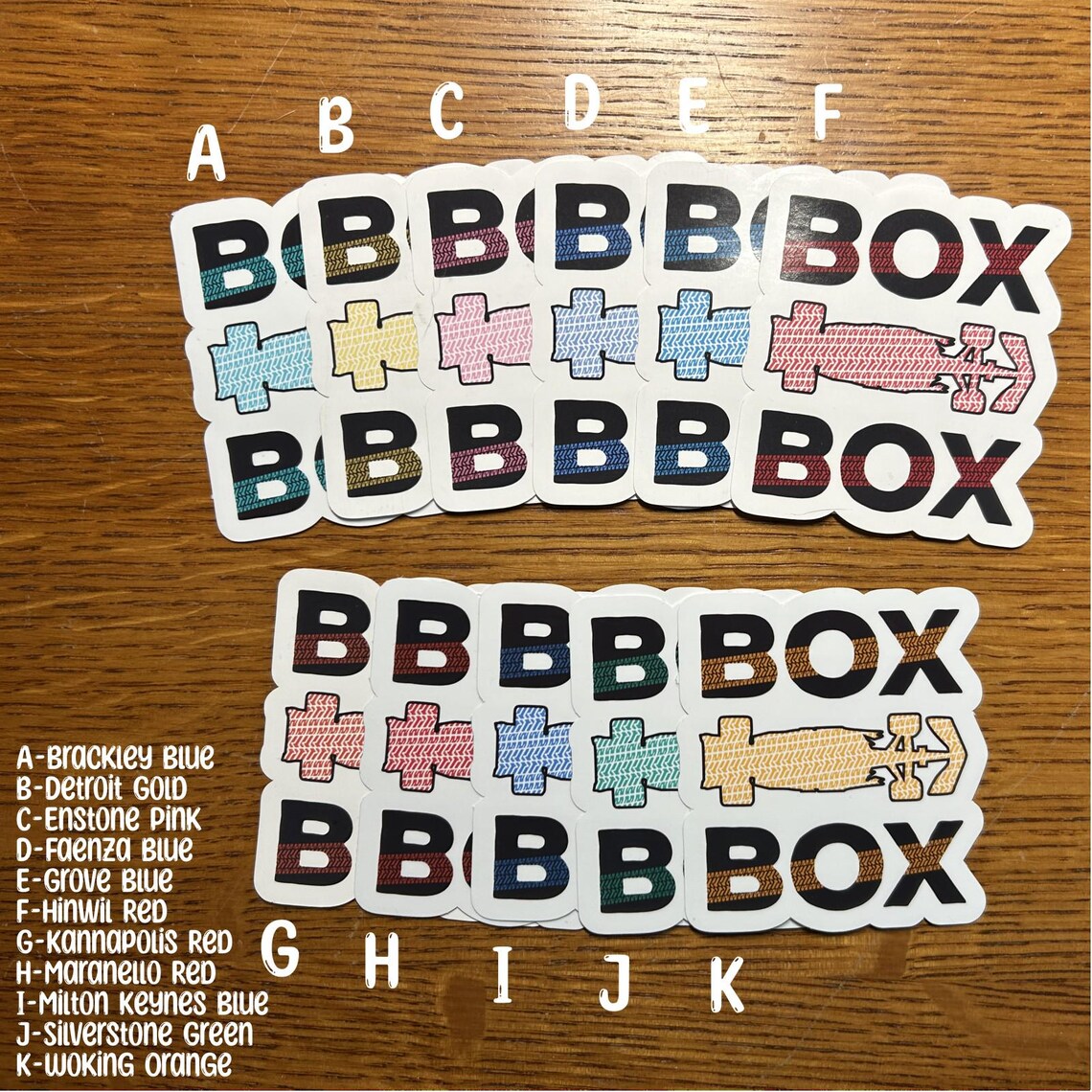 Box Box Racing Pit Stop Sticker, Pit Lane, Open Wheel Racing - Etsy